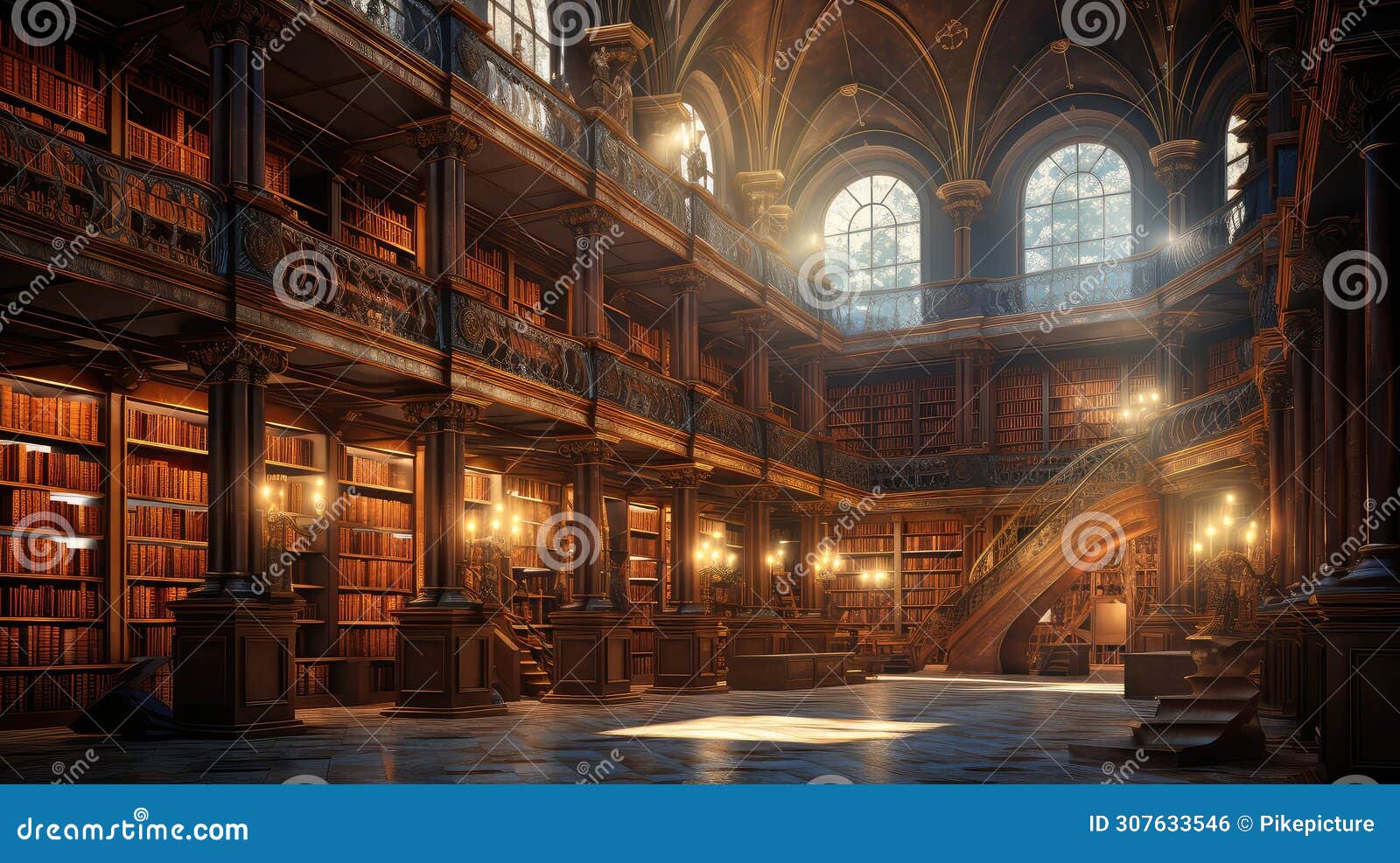 Research big library stock illustration. Illustration of classics ...