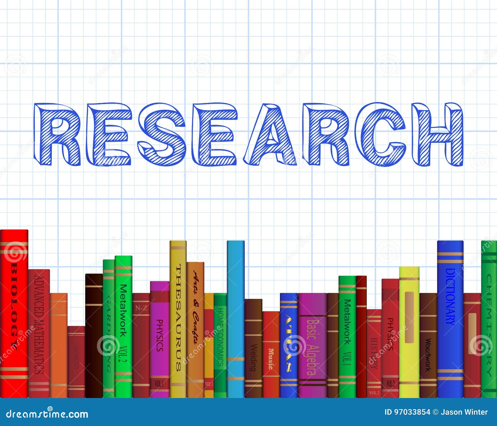 Research Books Graph Paper stock vector. Illustration of manual - 97033854