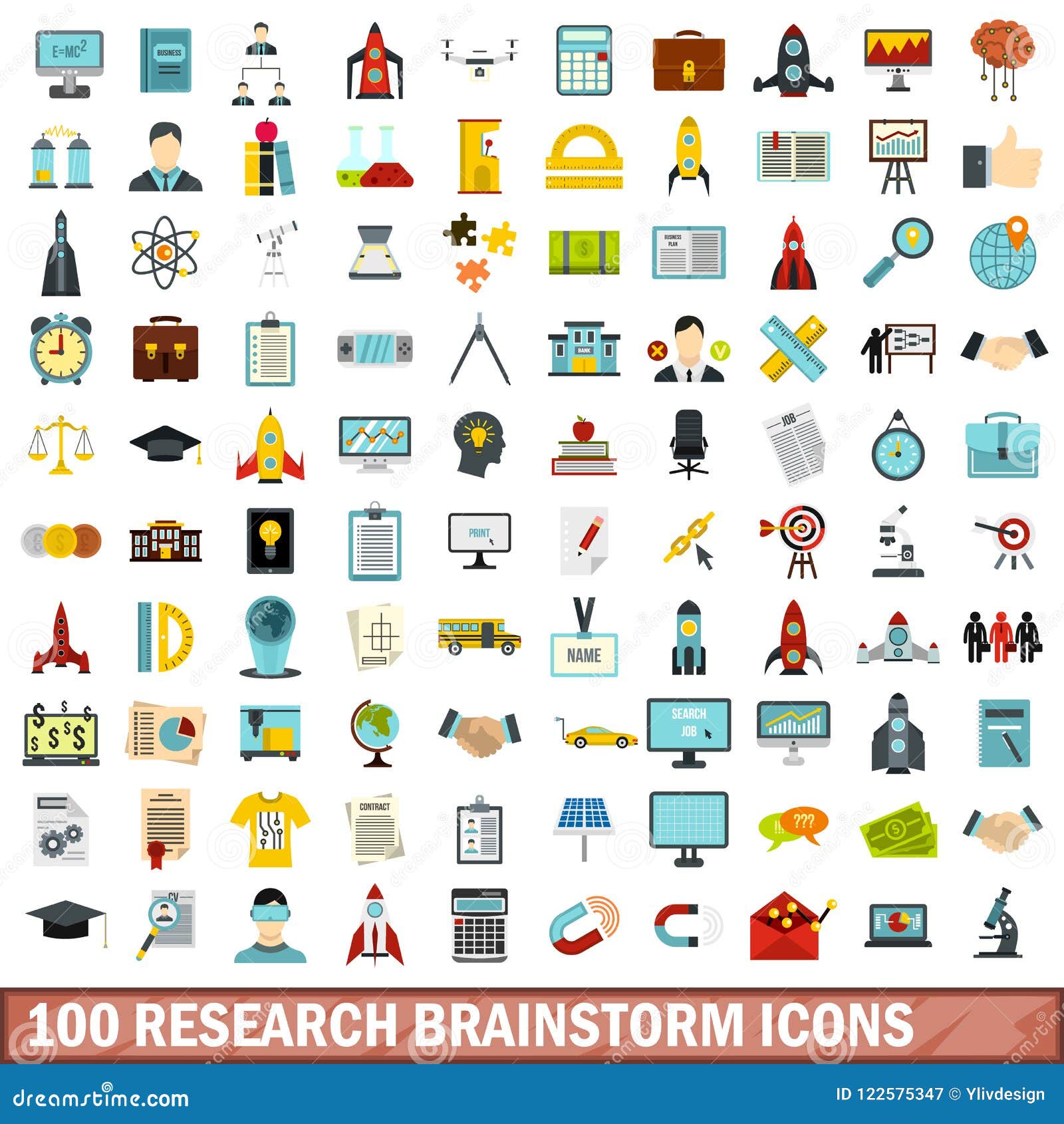 100 Research Brainstorm Icons Set, Flat Style Stock Vector ... 100 Research Brainstorm Icons Set, Flat Style Stock Vector ...