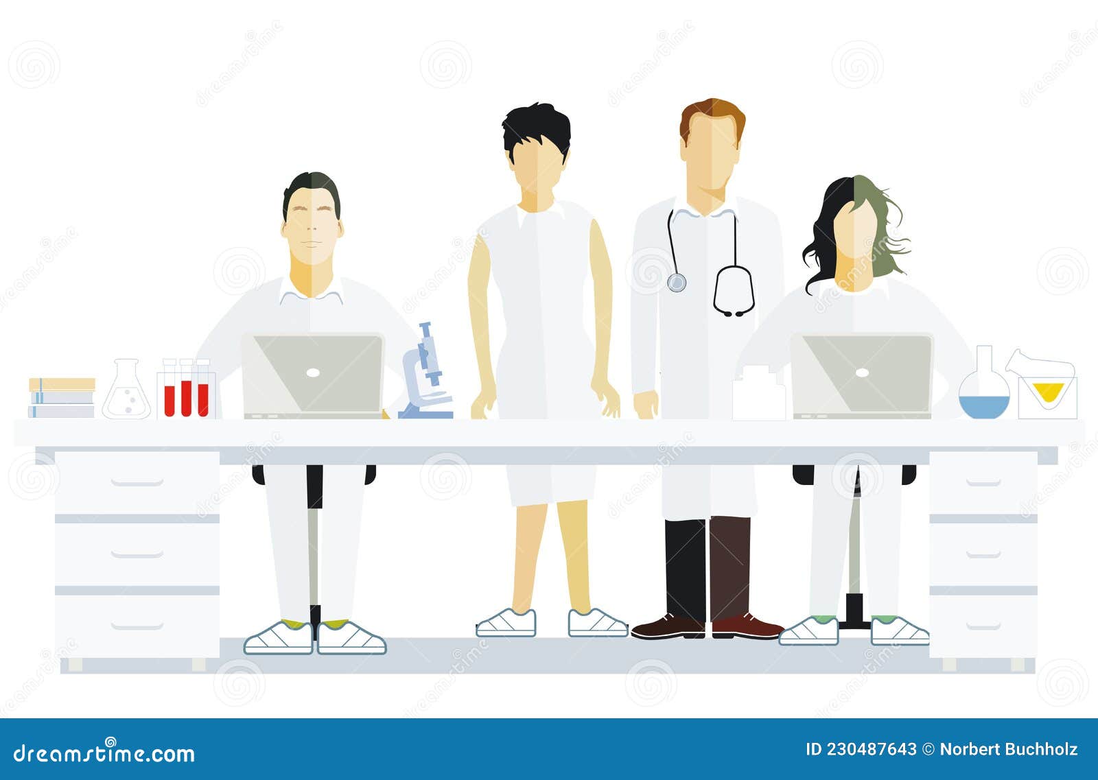 Research in the Clinical Laboratory, Illustration Stock Vector ...