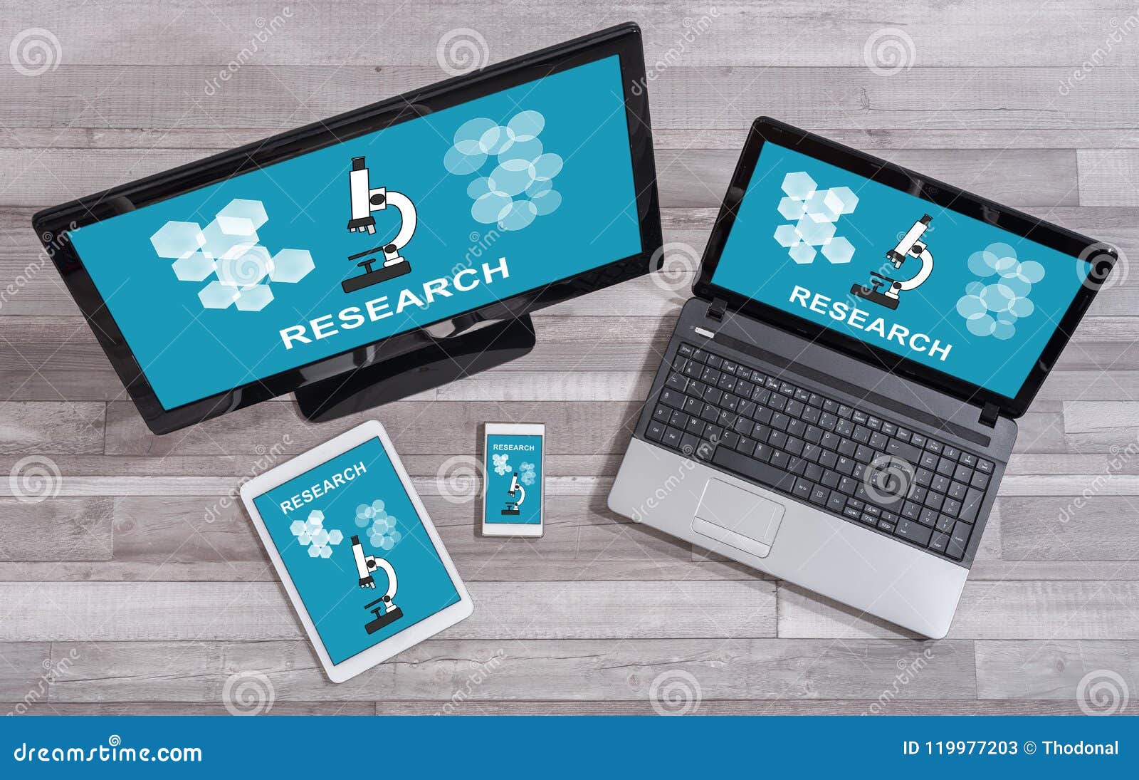 Research Concept on Different Devices Stock Image - Image of medical ...