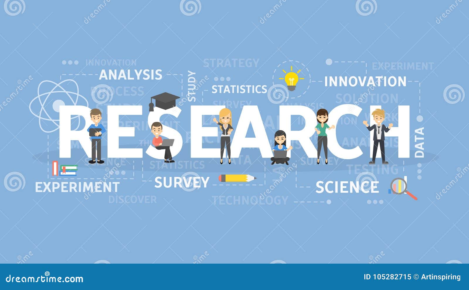 Research Concept Illustration. Stock Vector - Illustration of hero ...