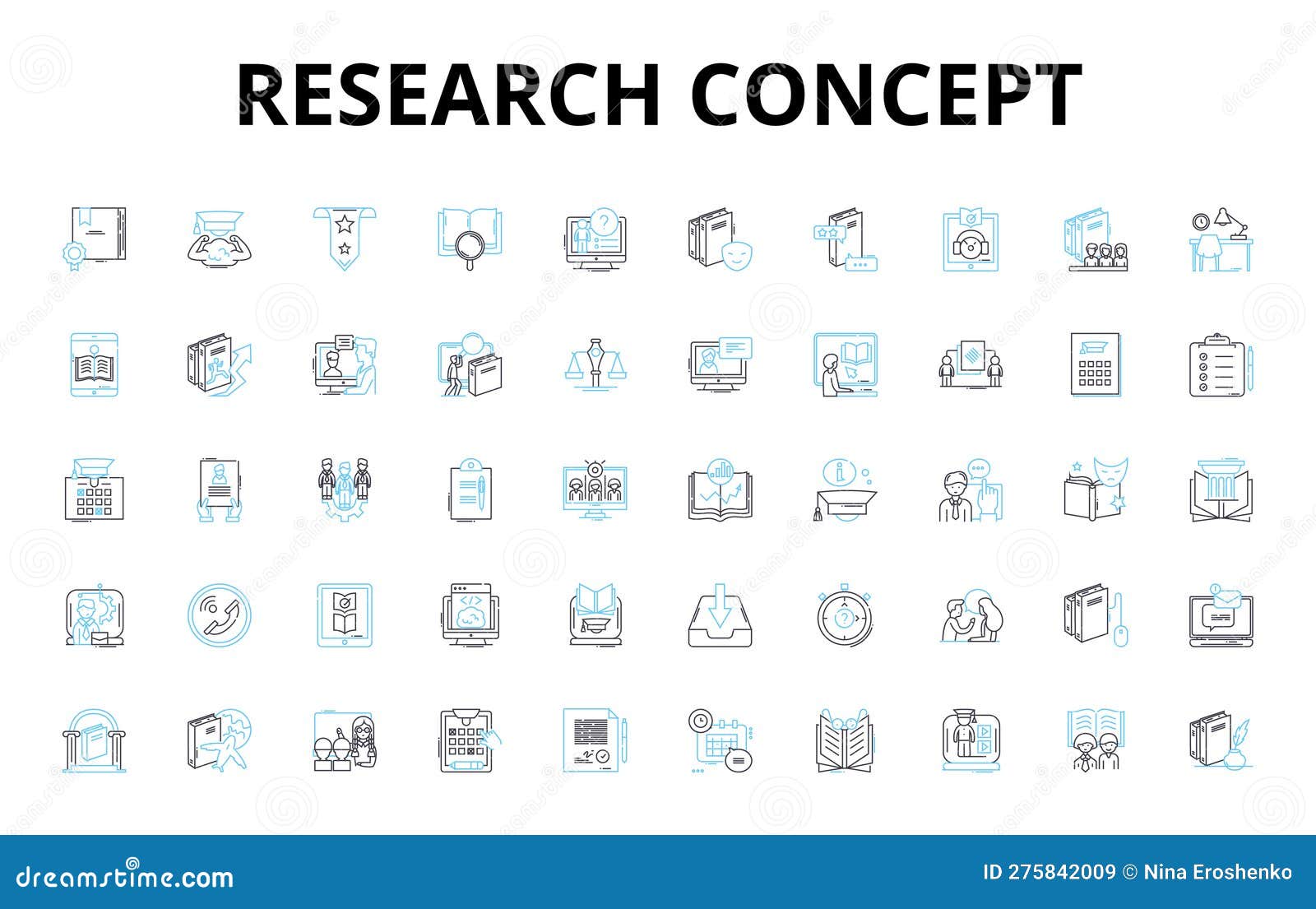 Research Concept Linear Icons Set. Experimentation, Methodology ...