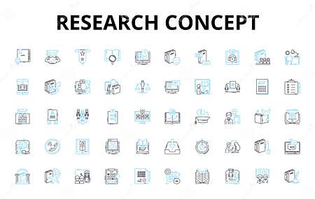 Research Concept Linear Icons Set. Experimentation, Methodology ...