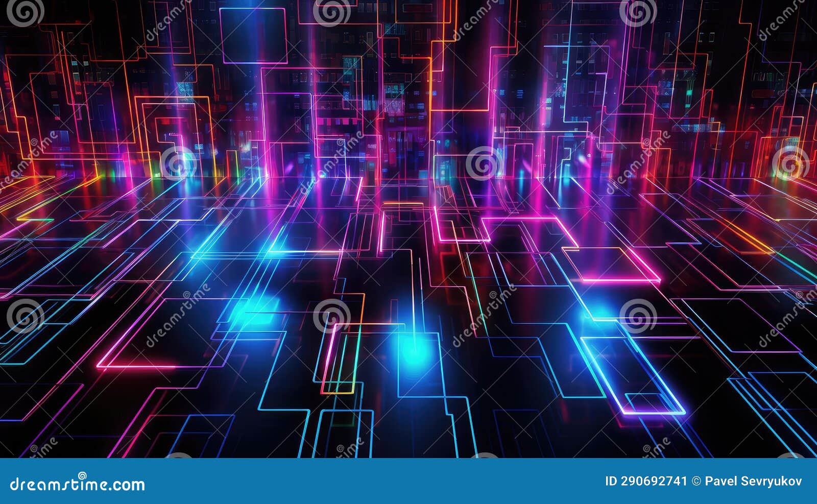 Research Cybernetic Matrix Complex Stock Illustration - Illustration of ...