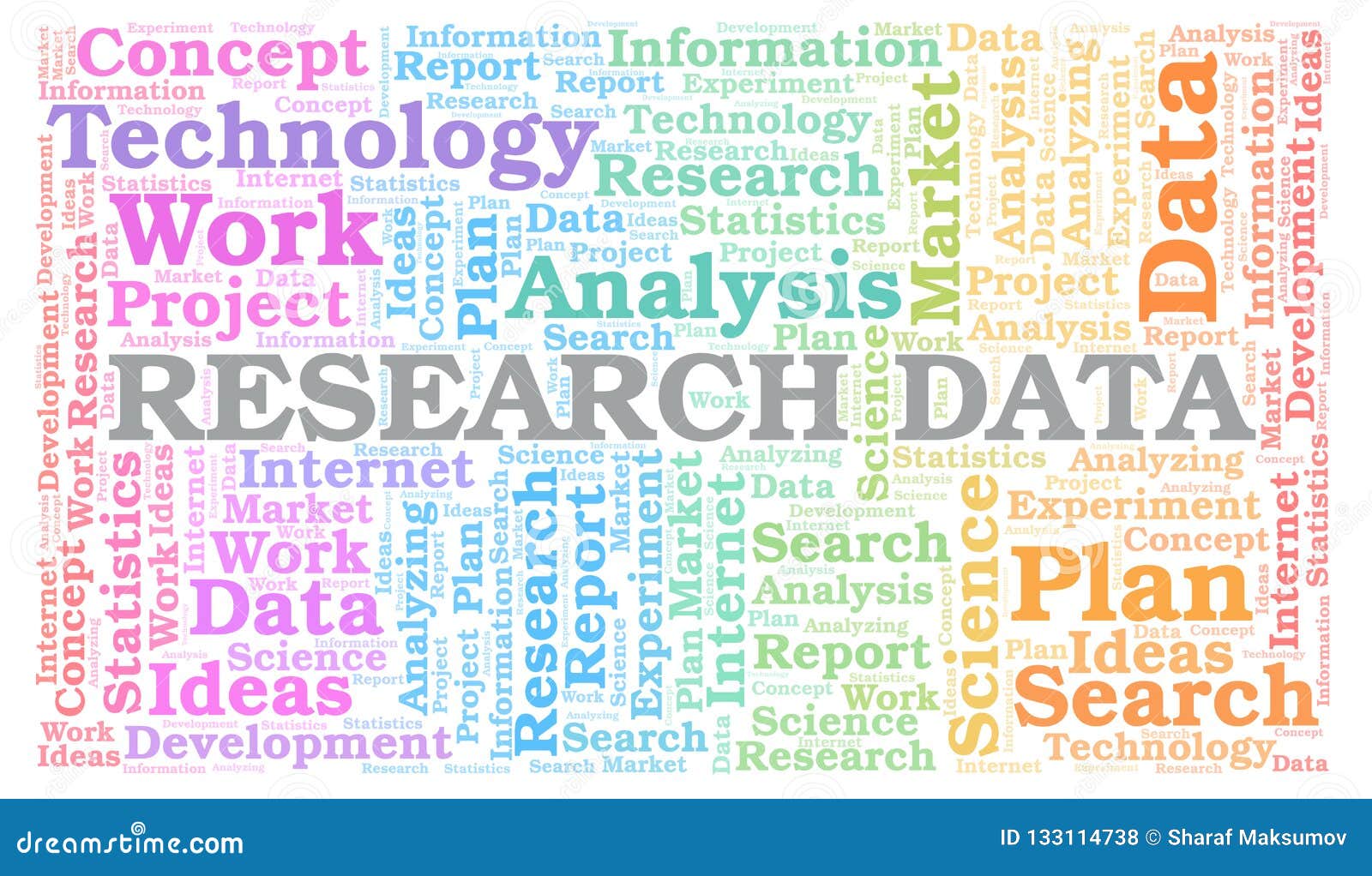 Research Data word cloud stock illustration. Illustration of fonts ...