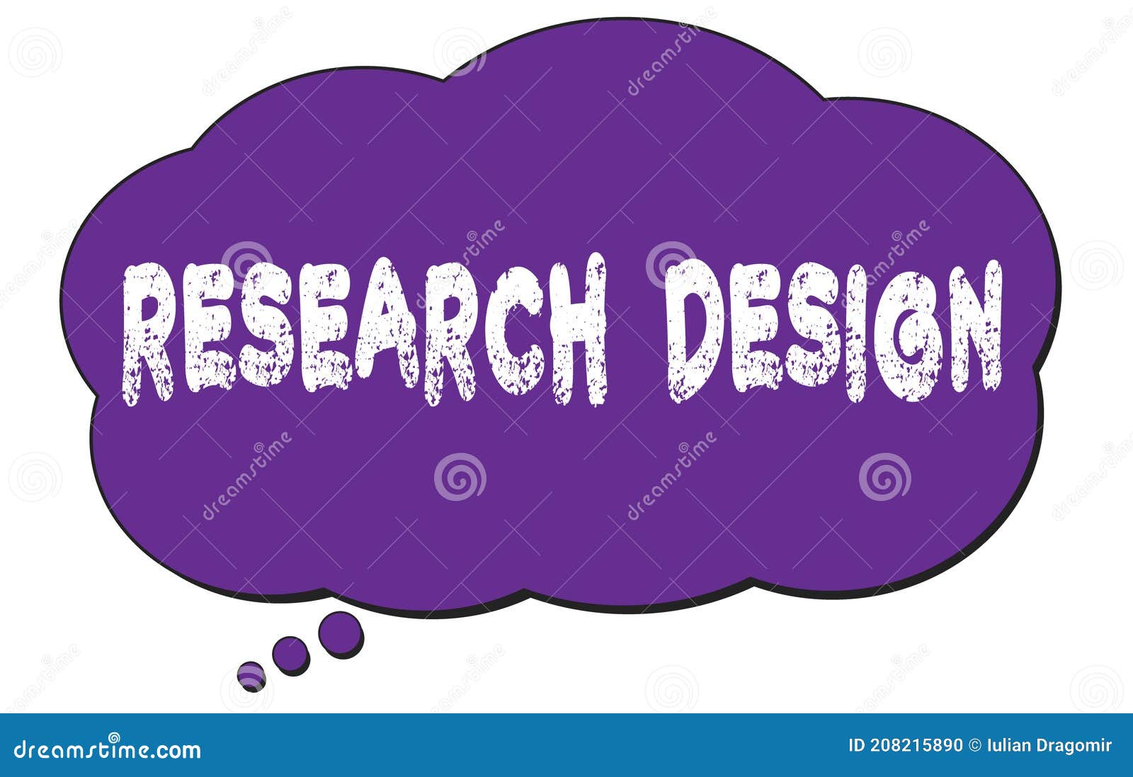 RESEARCH DESIGN Text Written on a Violet Thought Cloud Stock ...