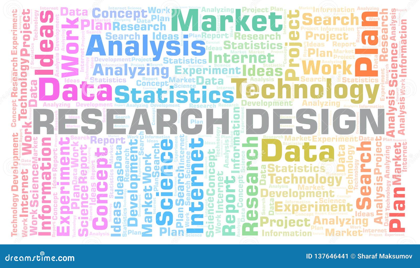 Research Design word cloud stock illustration. Illustration of bright ...