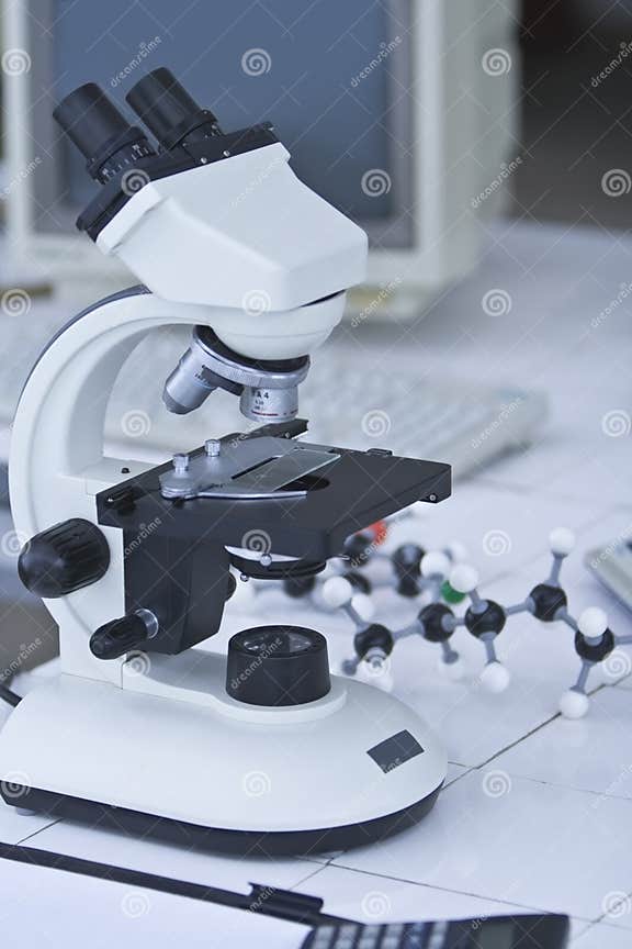 Research desk stock image. Image of medicine, computer - 5174403