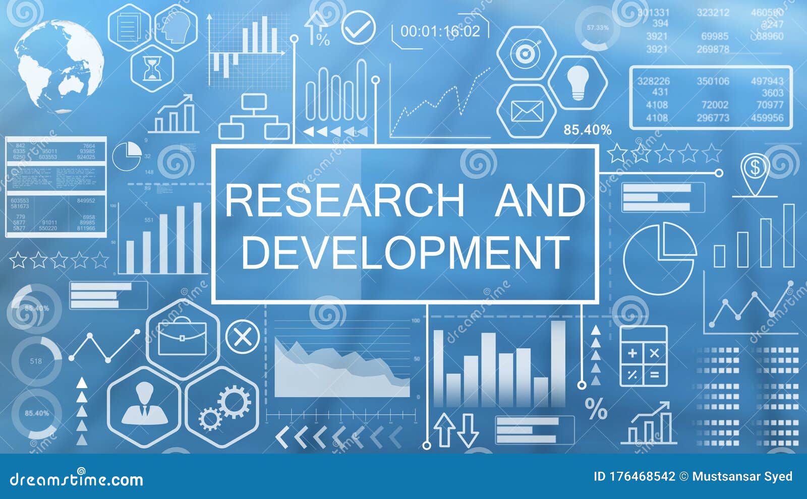 Research and Development, Animated Typography Stock Illustration ...