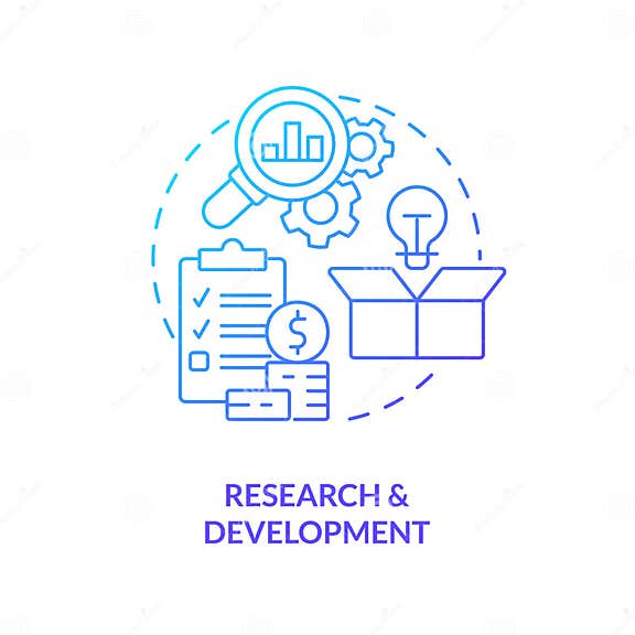 Research and Development Blue Gradient Concept Icon Stock Vector ...