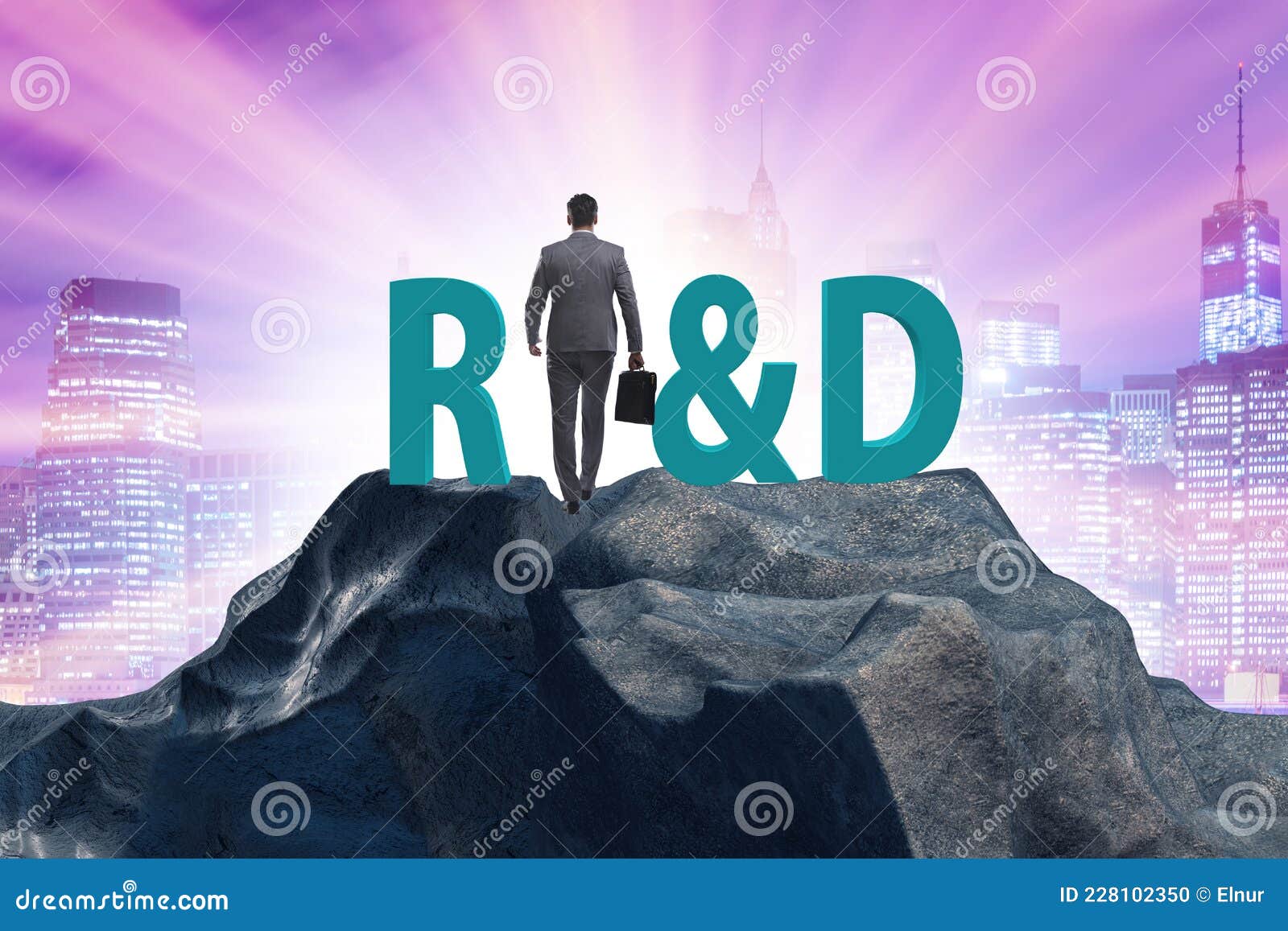 Research and Development Concept with Businessman Stock Illustration ...