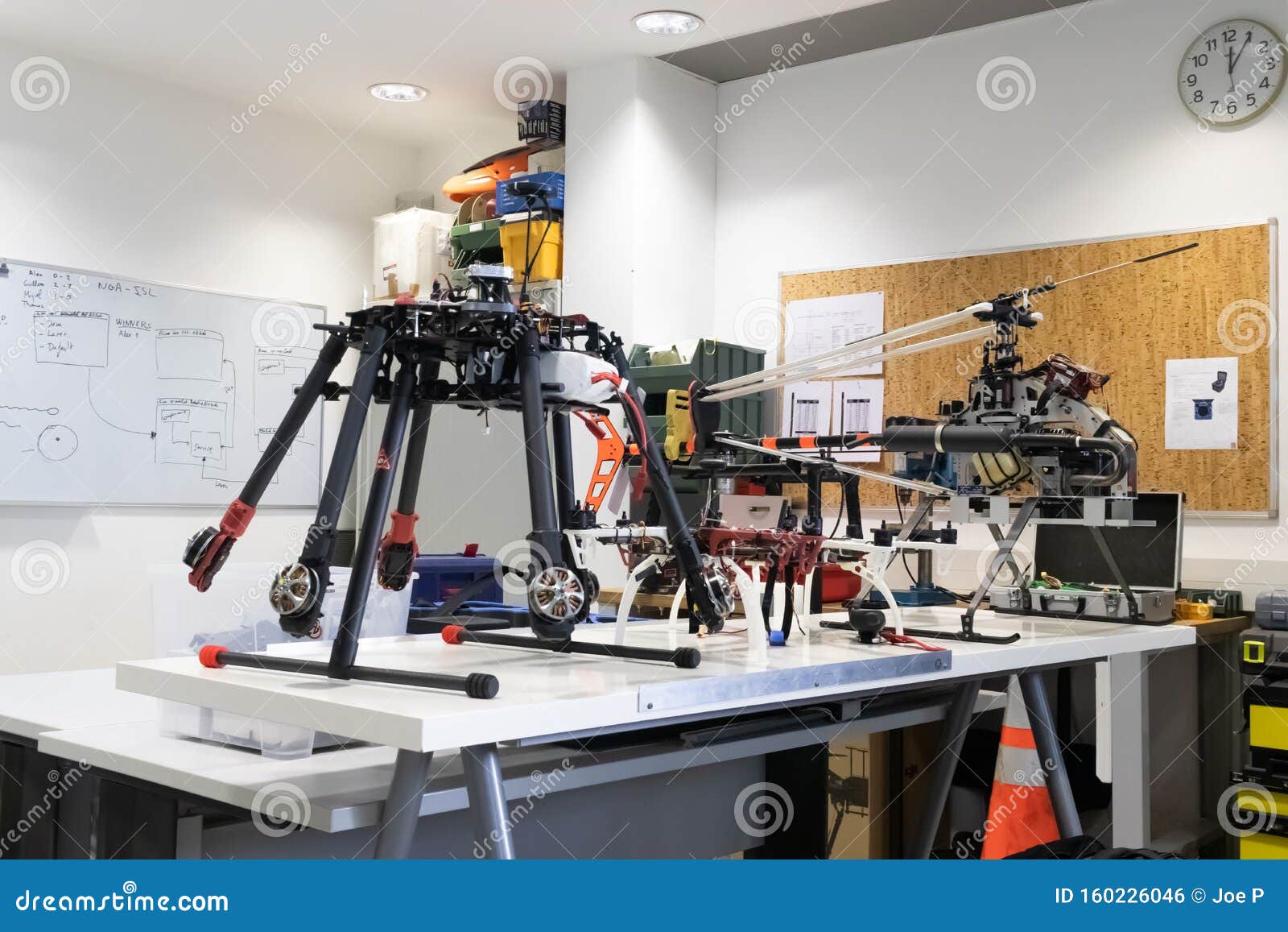 Research and Development Drone Laboratory. View of an Indoor Workshop ...