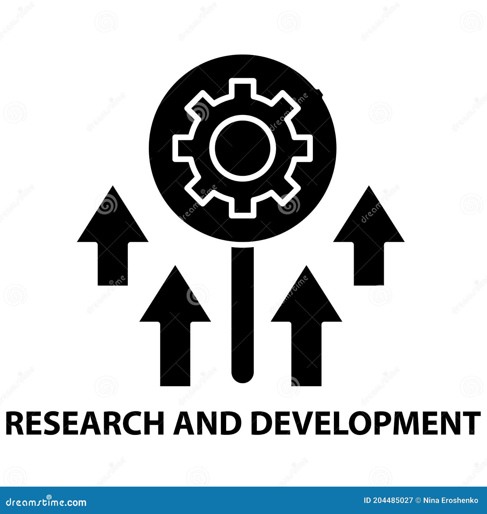 Research and Development Icon, Black Vector Sign with Editable Strokes ...
