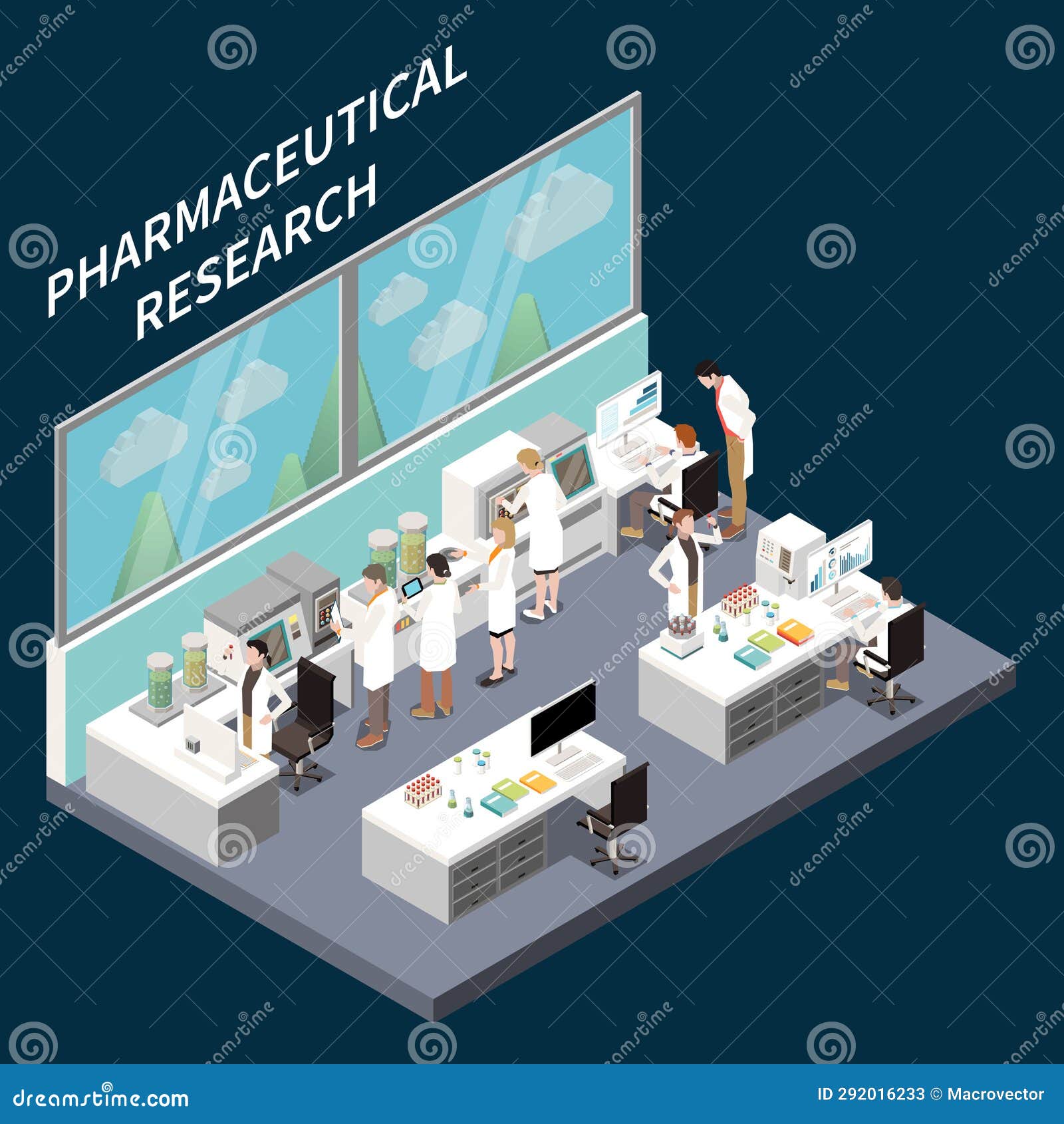 Research Development Isometric Stock Illustration - Illustration of ...