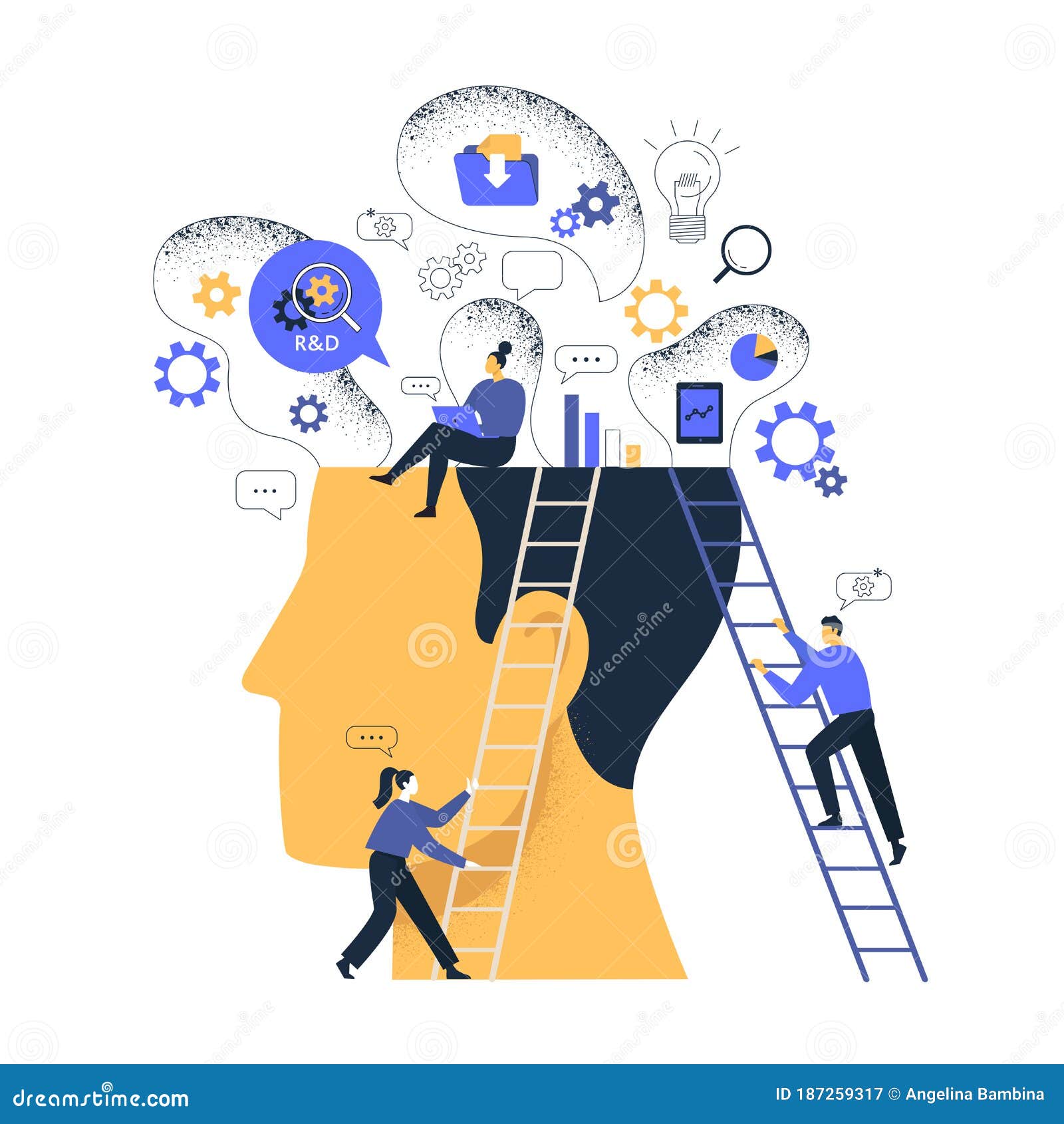 Research and Development Labs R and D Concept Illustration. Team ...