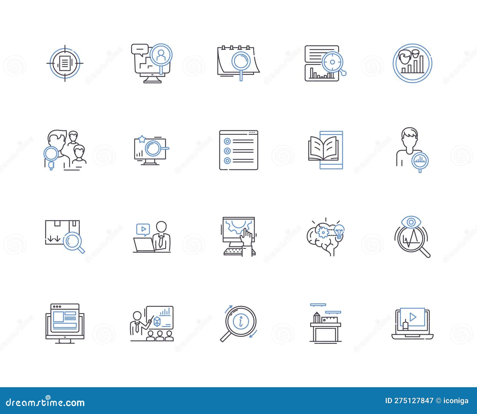 Research and Development Outline Icons Collection. Research ...