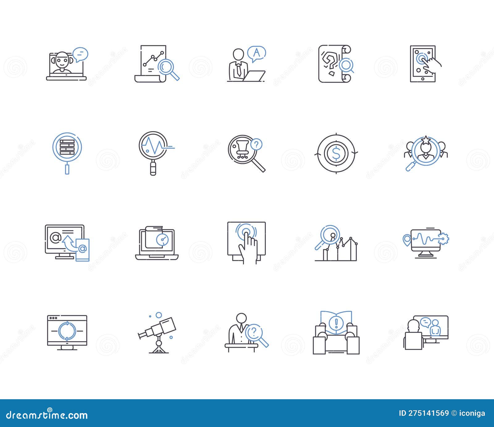 Research and Development Outline Icons Collection. Research ...