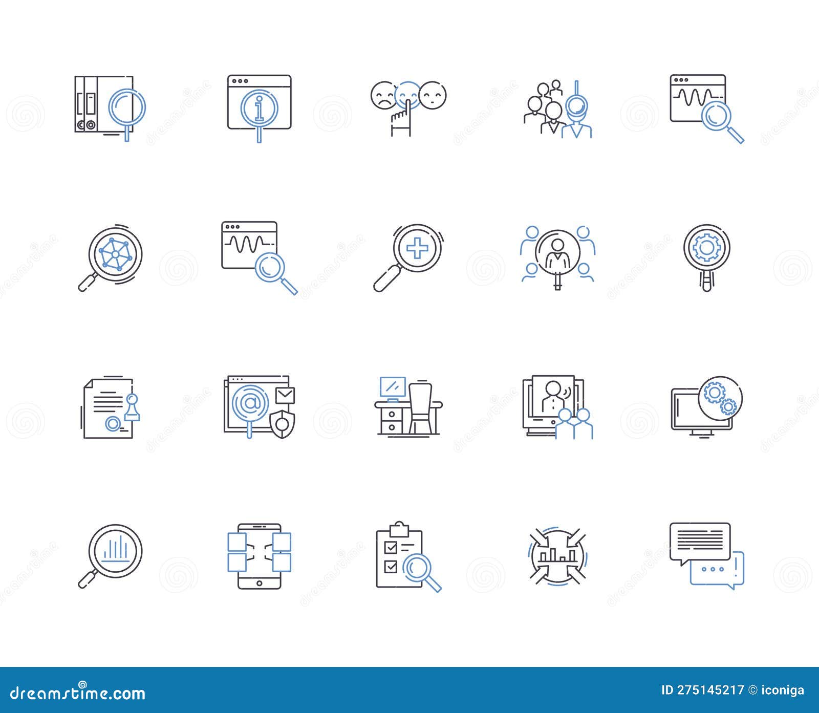 Research and Development Outline Icons Collection. Research ...