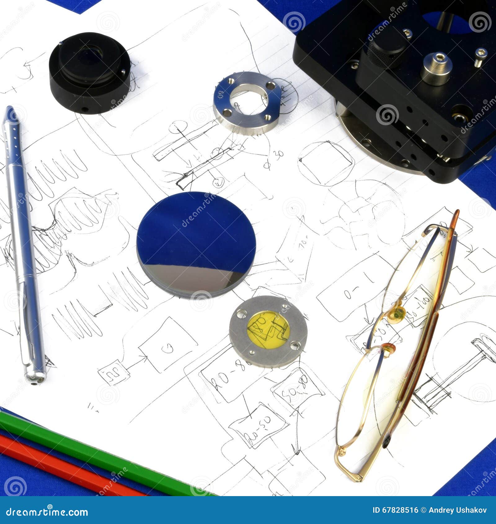 Research and Development Process in Physics and Optics Stock Photo ...