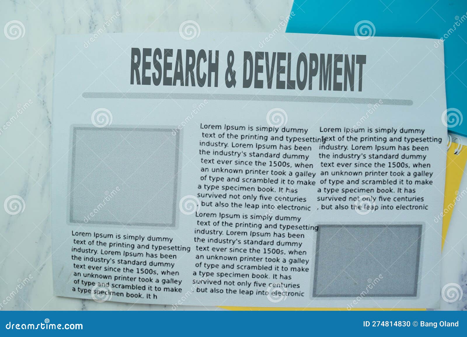 Research and Development Text in Headline Isolated on Office Desk ...