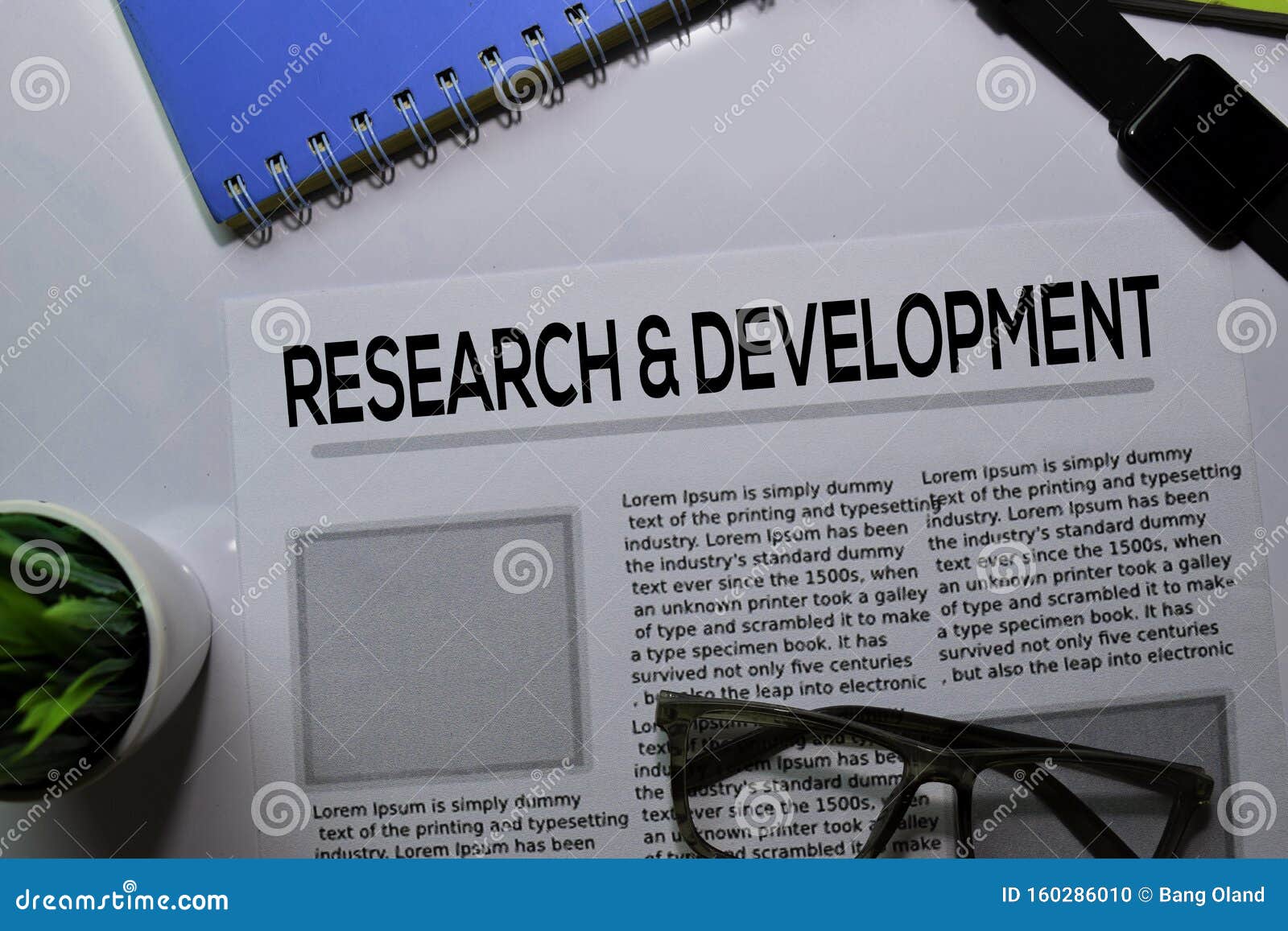 Research and Development Text in Headline Isolated on White Background ...