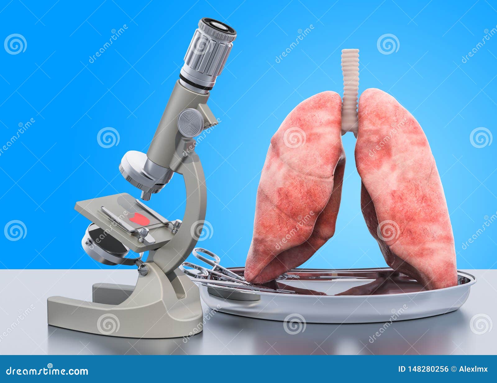 Research and Diagnostics of Lungs Disease Concept. Laboratory ...