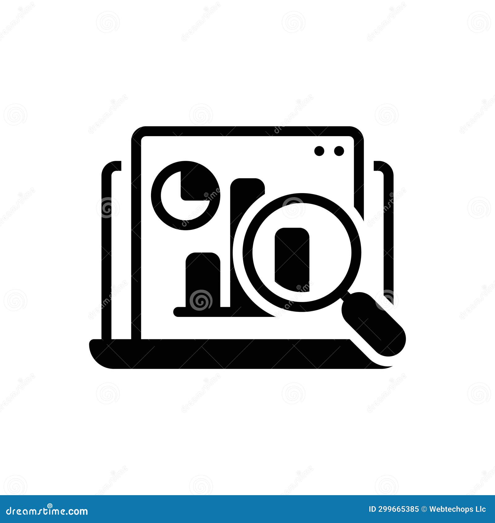 Black Solid Icon for Research, Data and Find Stock Illustration ...