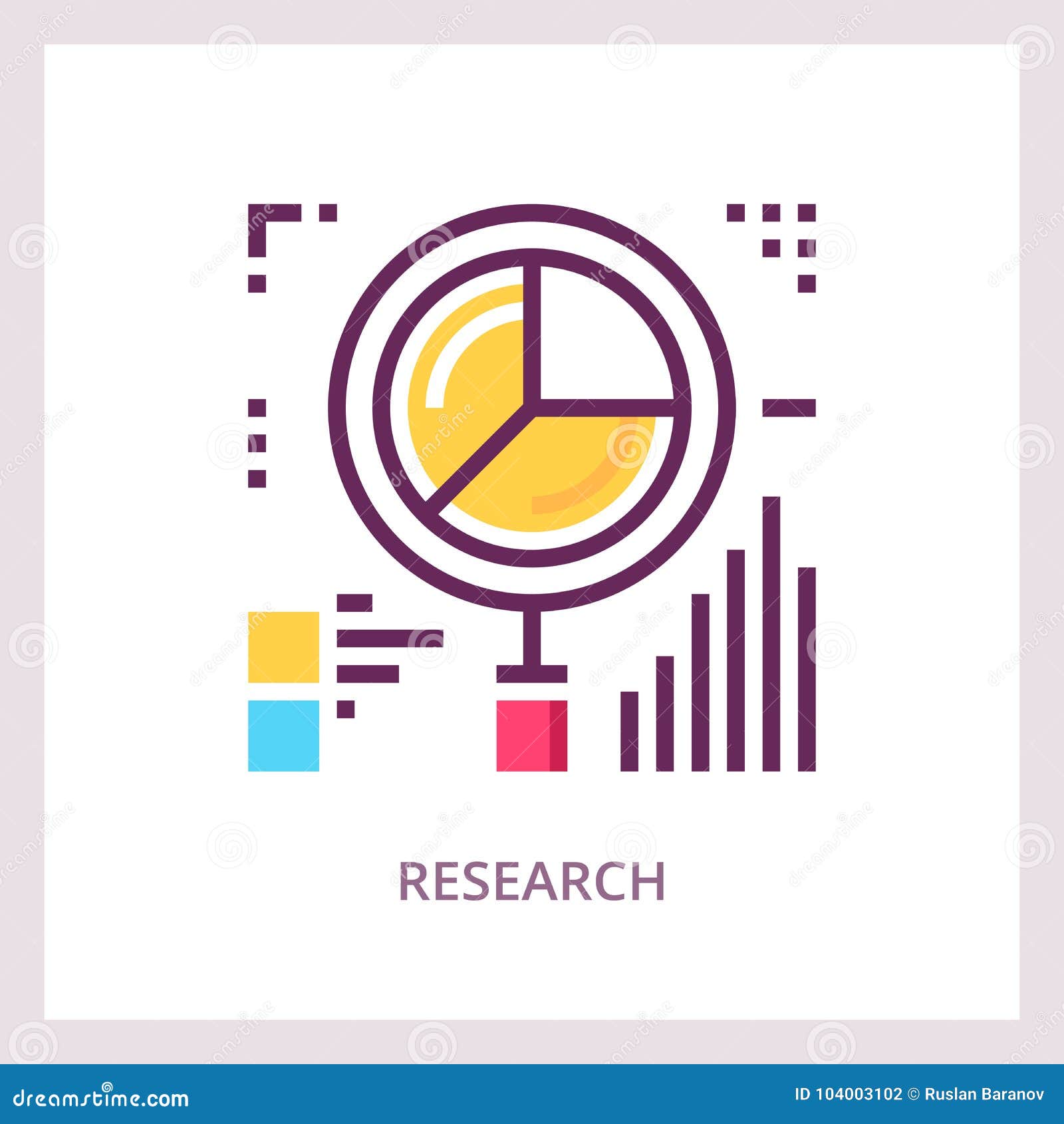 Research Icon. Financial Data Analysis Concept. Vector Linear Pictogram ...