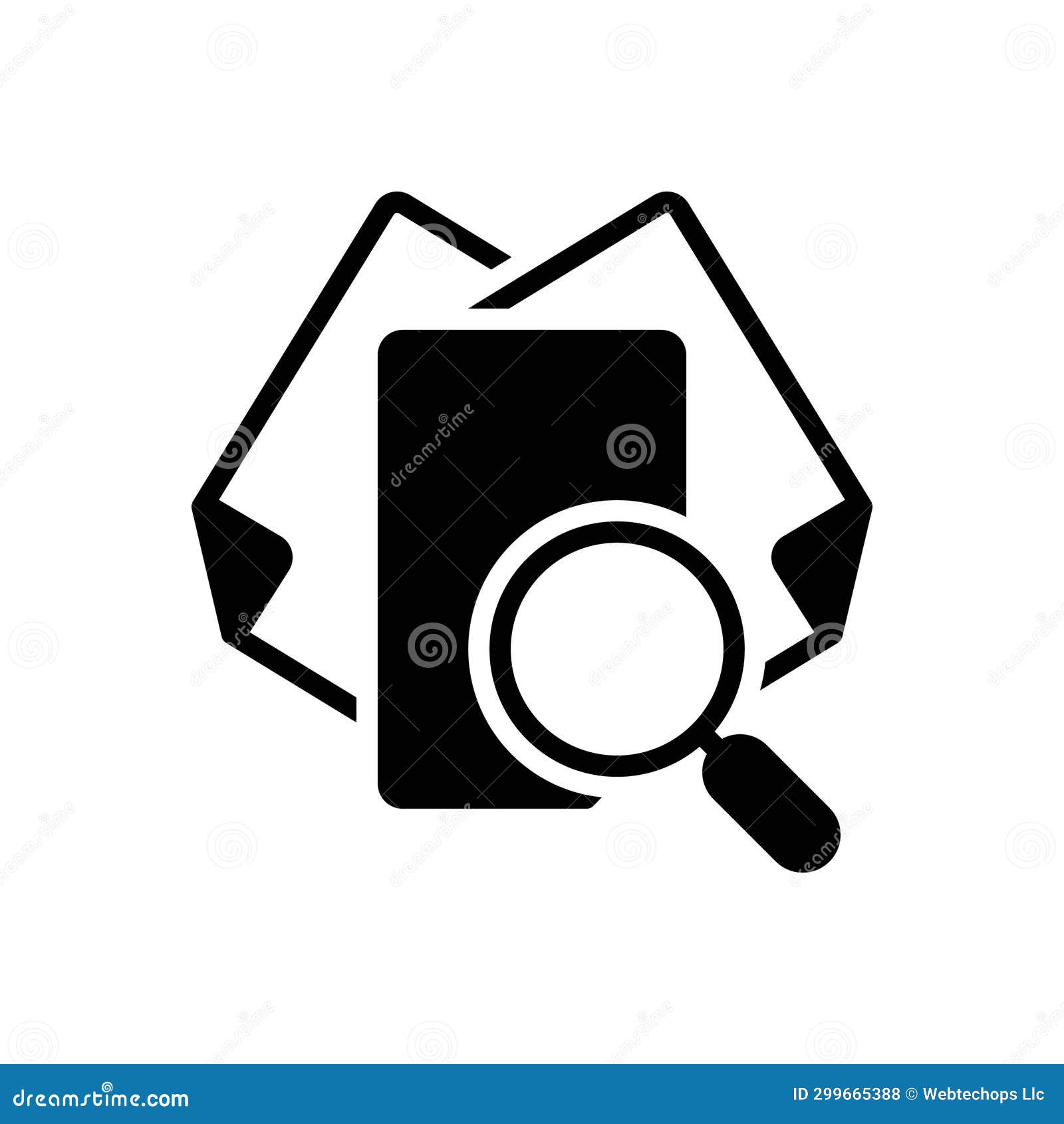 Black Solid Icon for Research, Investigation and Document Stock ...