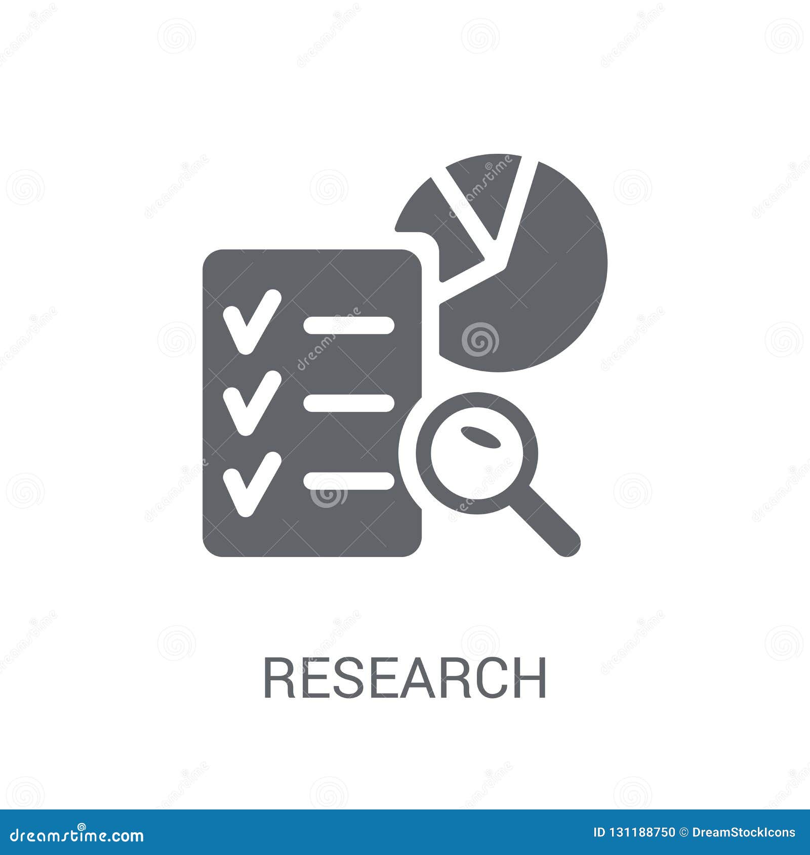 Research Icon. Trendy Research Logo Concept on White Background Stock ...