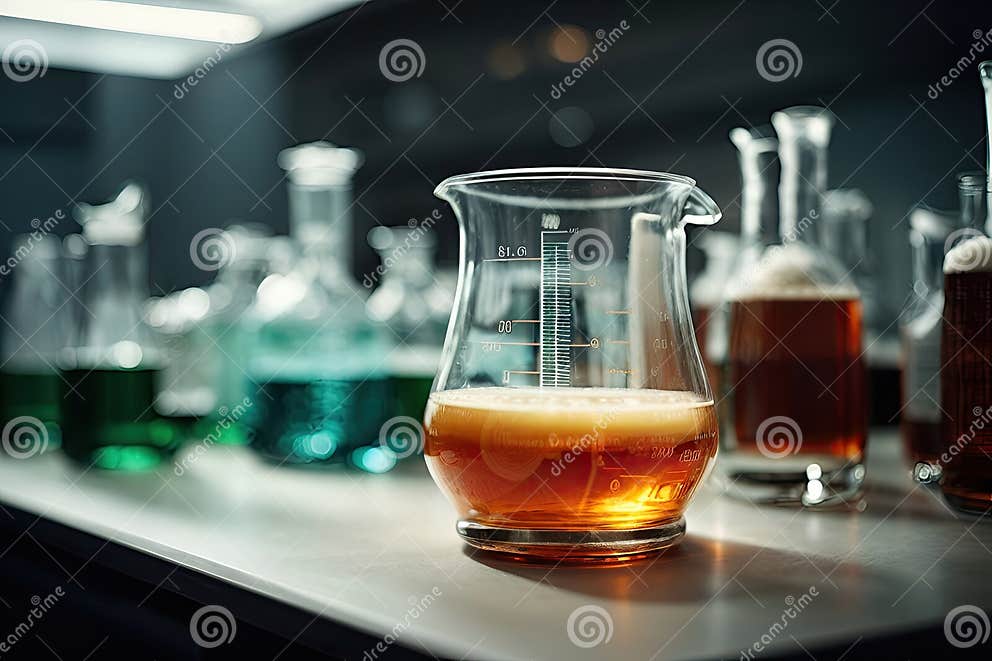 Research and Innovation - Beaker with Formula in Laboratory Stock Photo ...