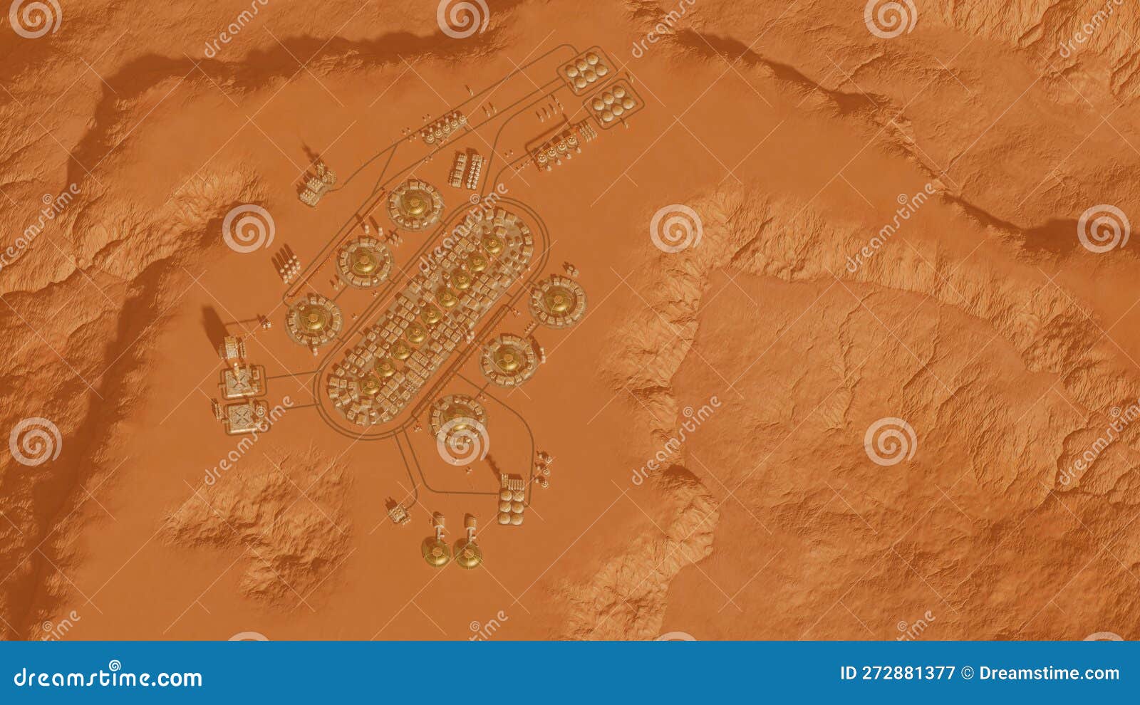 Research Laboratories and Bases on the Planet Mars Stock Illustration ...