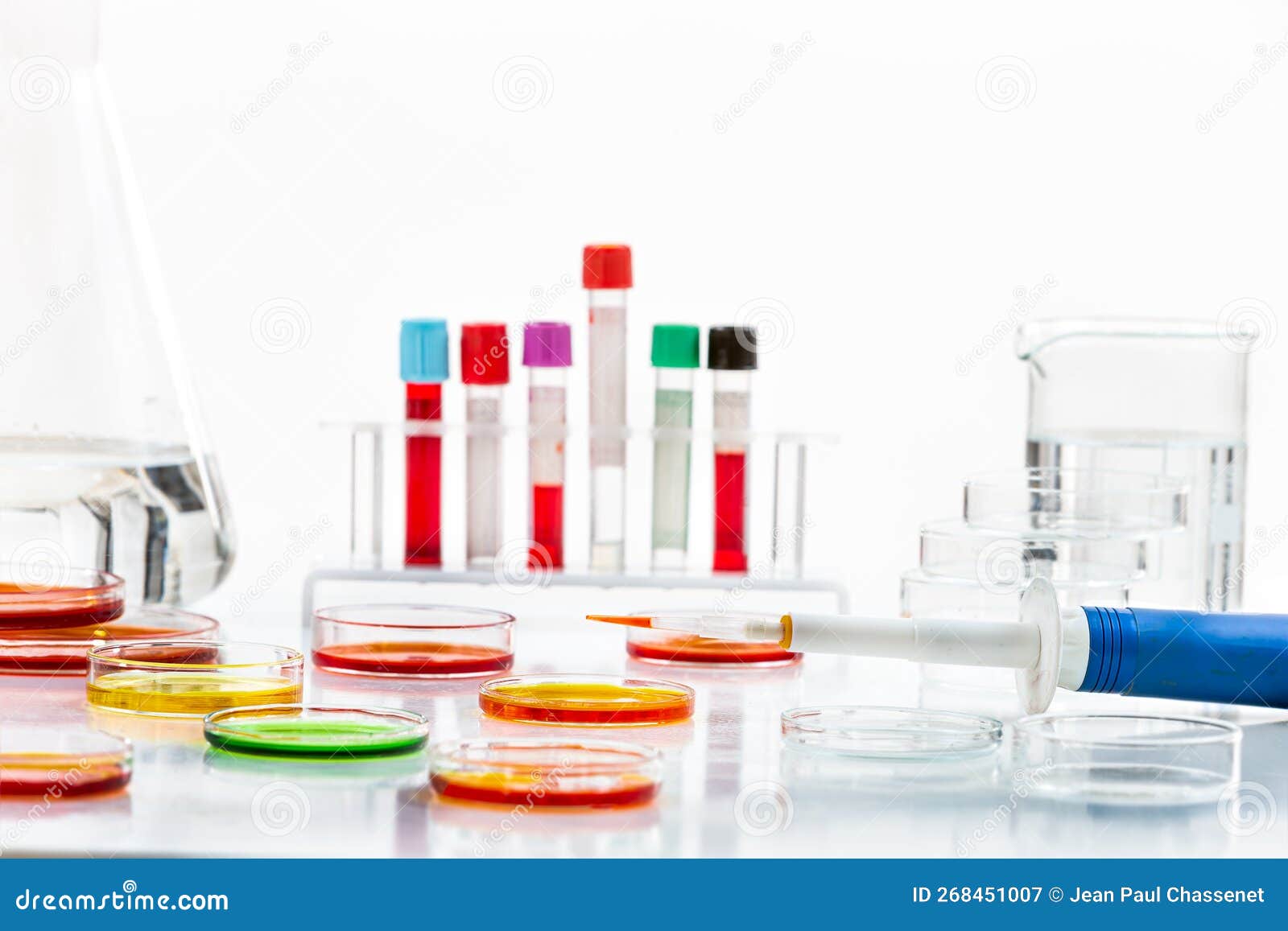 Research in Laboratory Analysis - Test Tubes and Petri Dishes with ...