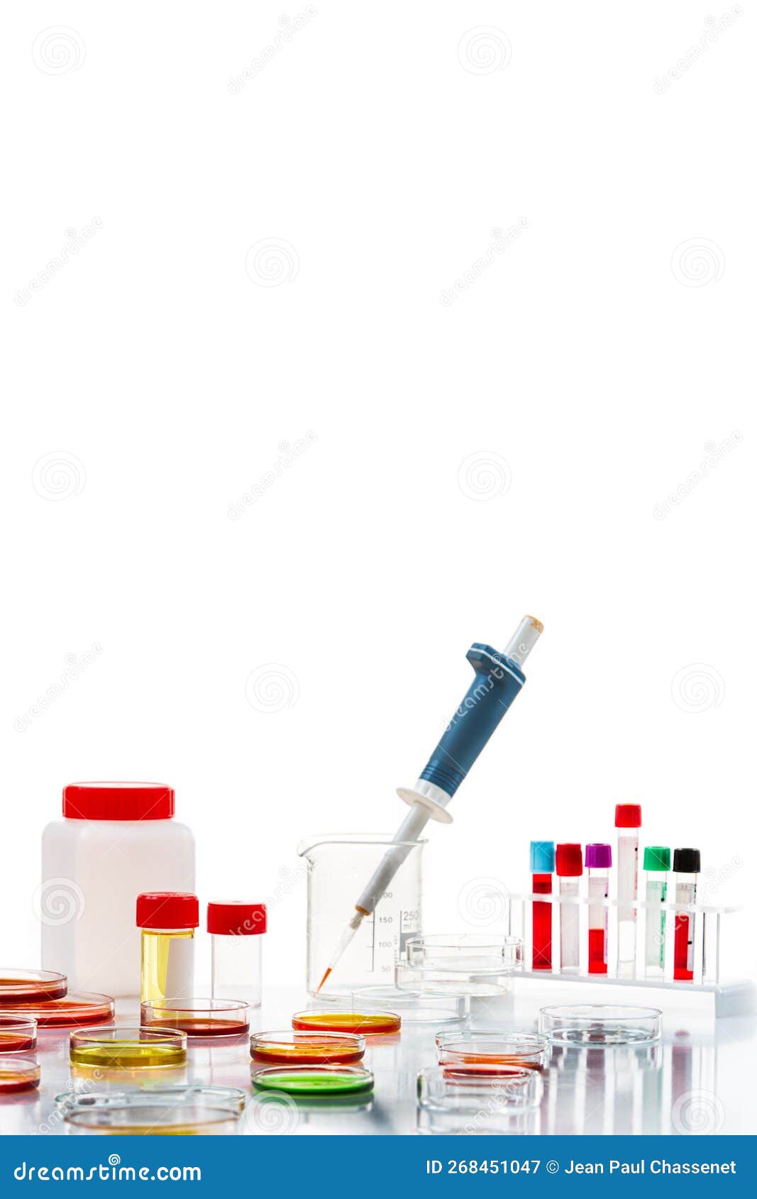 Research in Laboratory Analysis - Test Tubes and Petri Dishes with ...