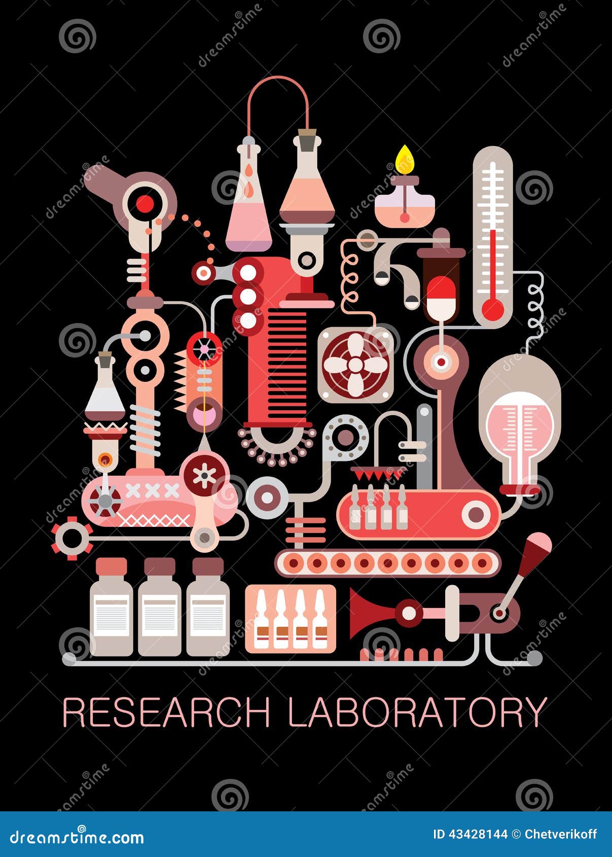 Research Laboratory Isometric Flowchart Vector Illustration ...