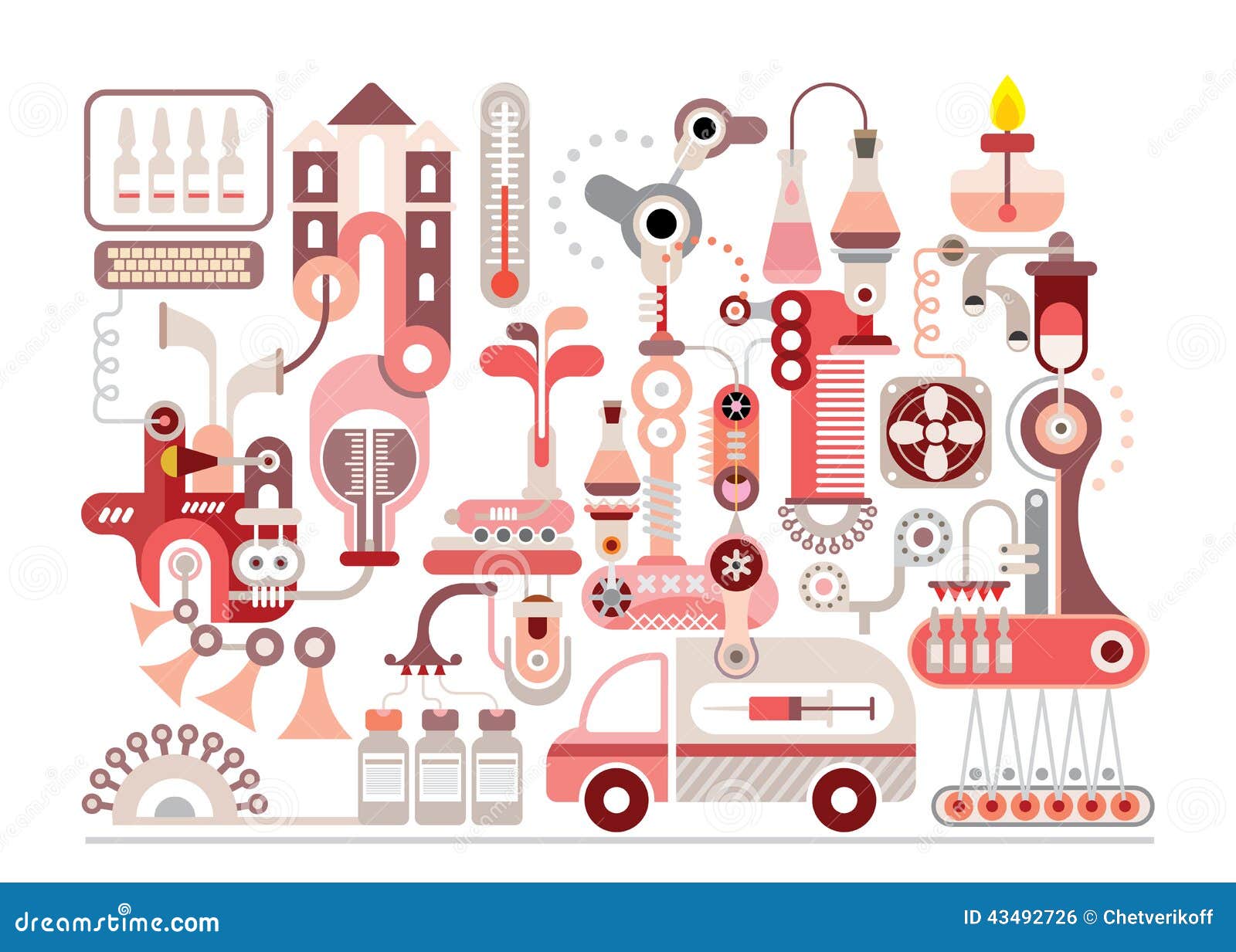 Research Laboratory and Pharmaceutical Manufacture Stock Vector ...