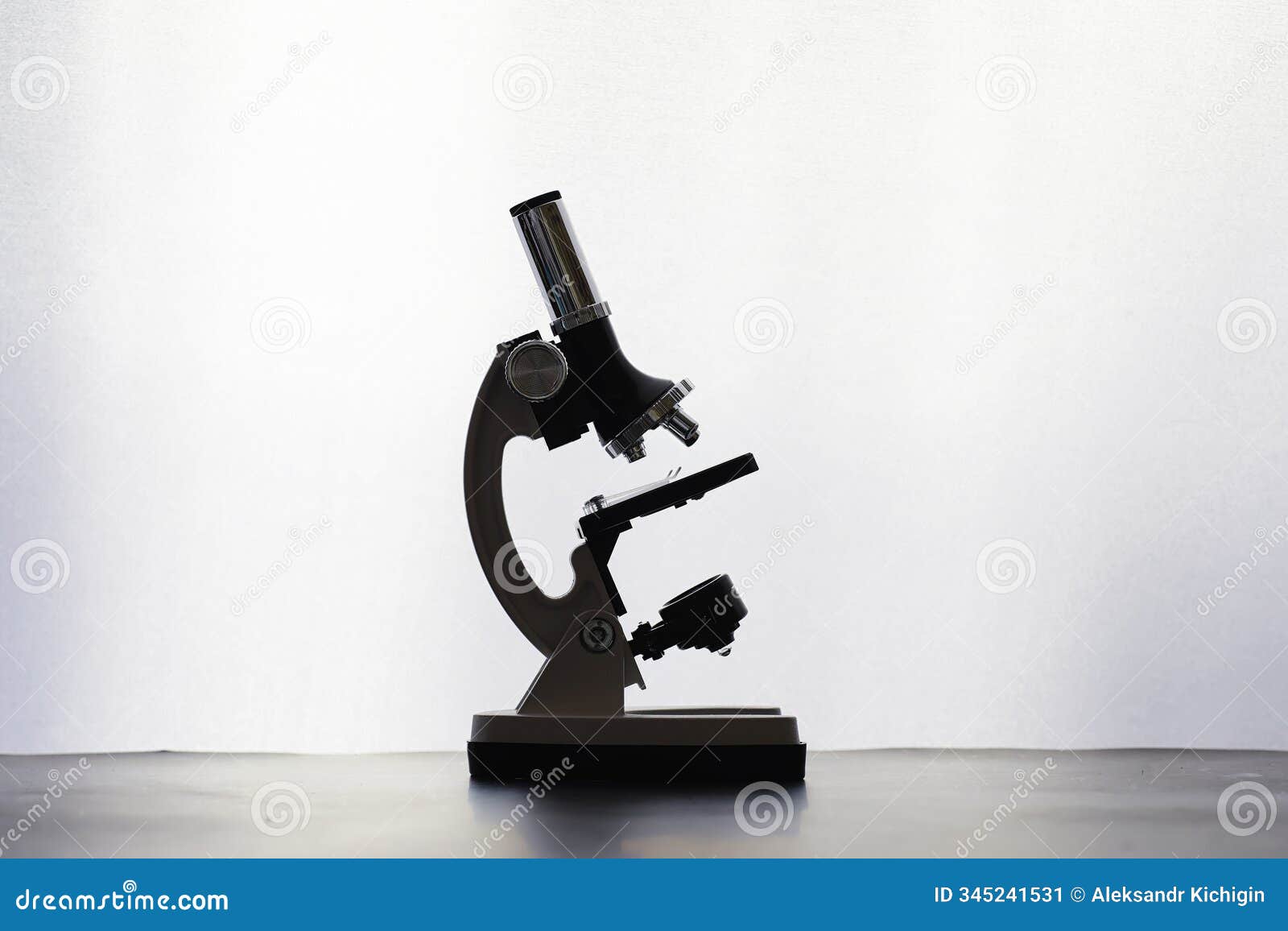 Research Laboratory. Test Tubes and Microscope on the Table on a White ...