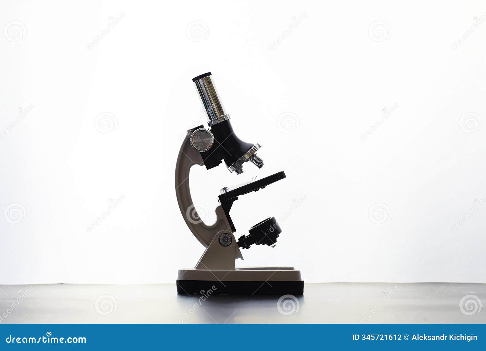 Research Laboratory. Test Tubes and Microscope on the Table on a White ...