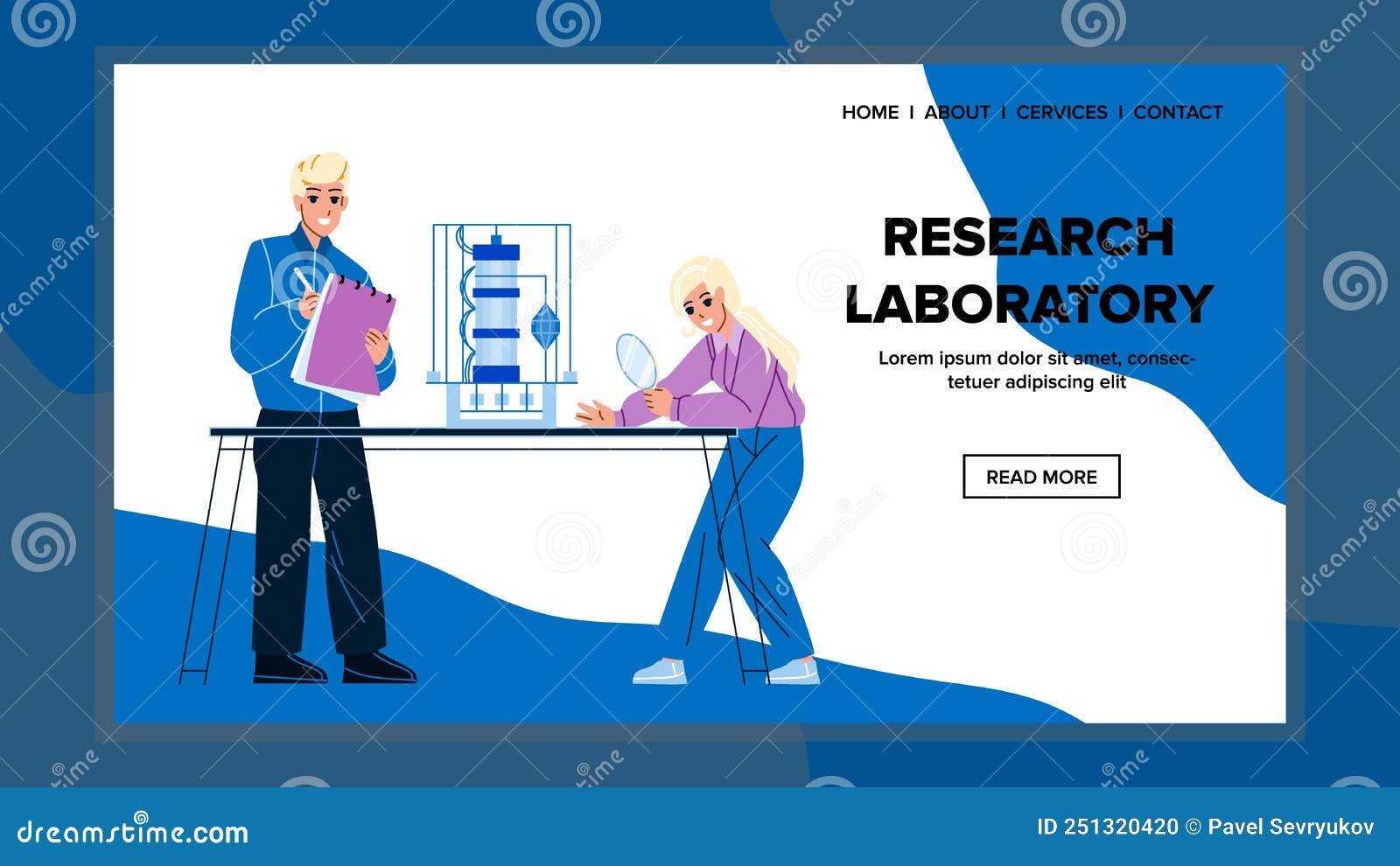 Research Laboratory Workers Work Together Vector Stock Vector ...