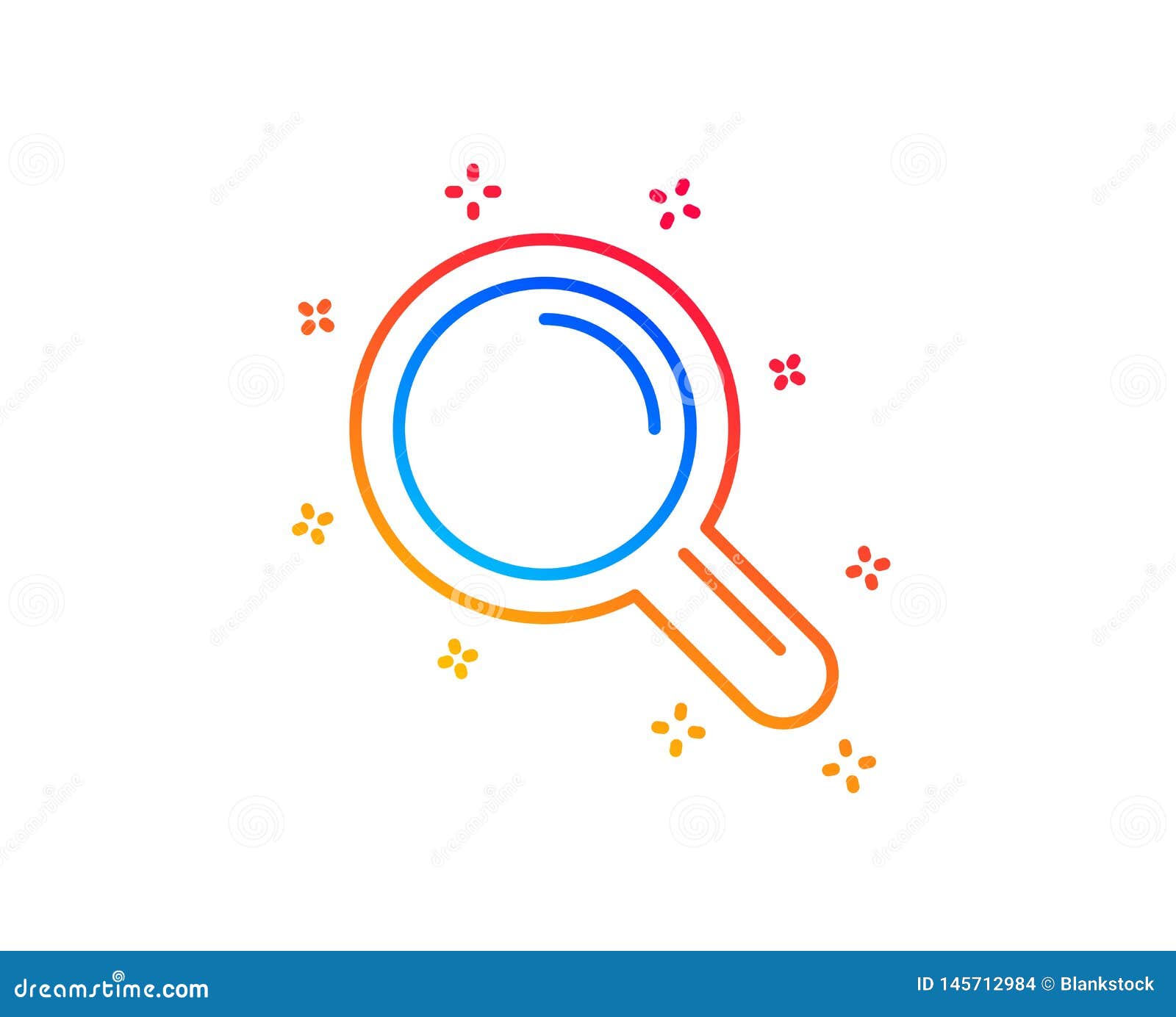 Research Line Icon. Magnifying Glass Sign. Vector Stock Vector ...