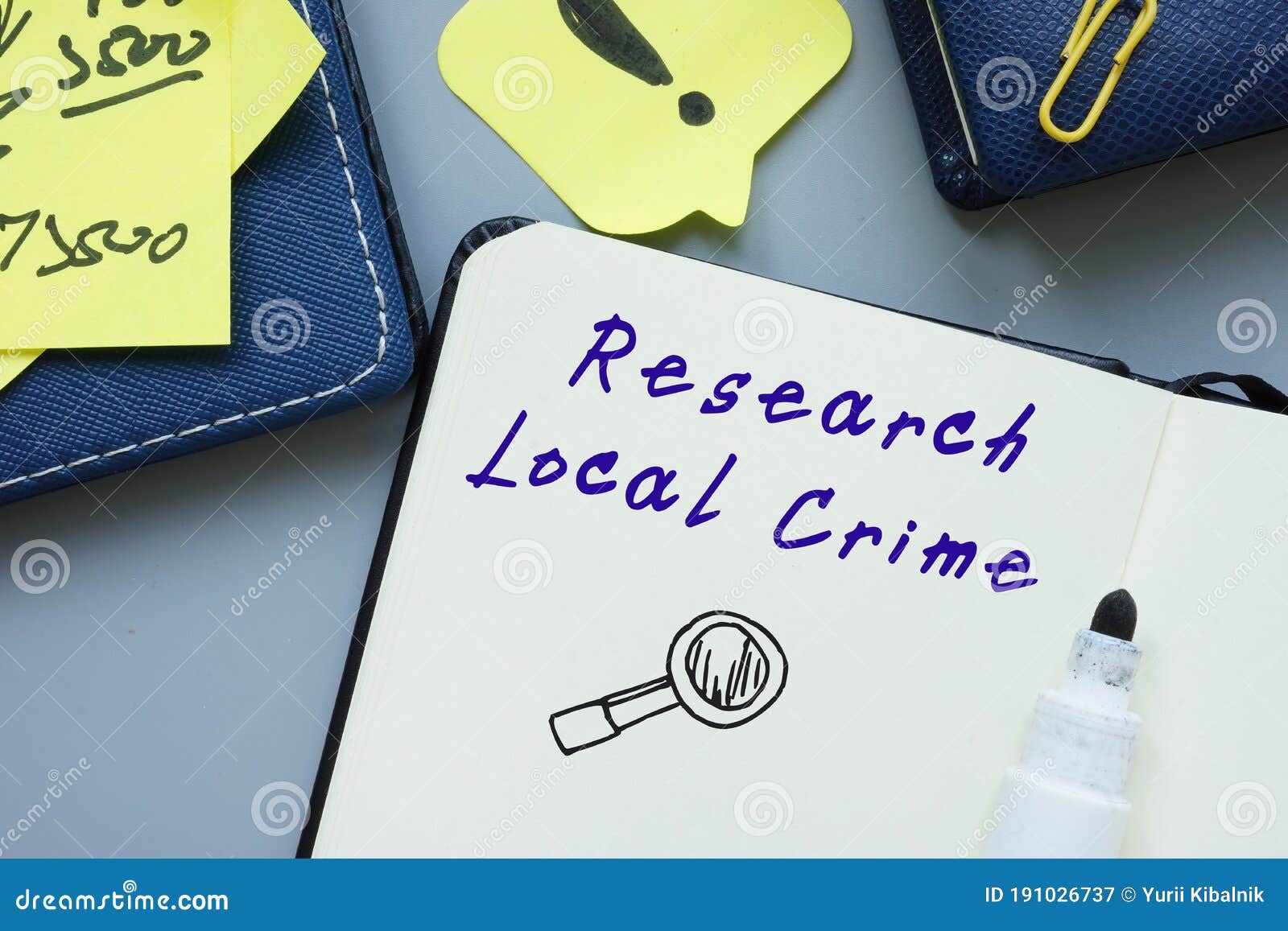 Research Local Crime Sign on the Page Stock Image - Image of crime ...