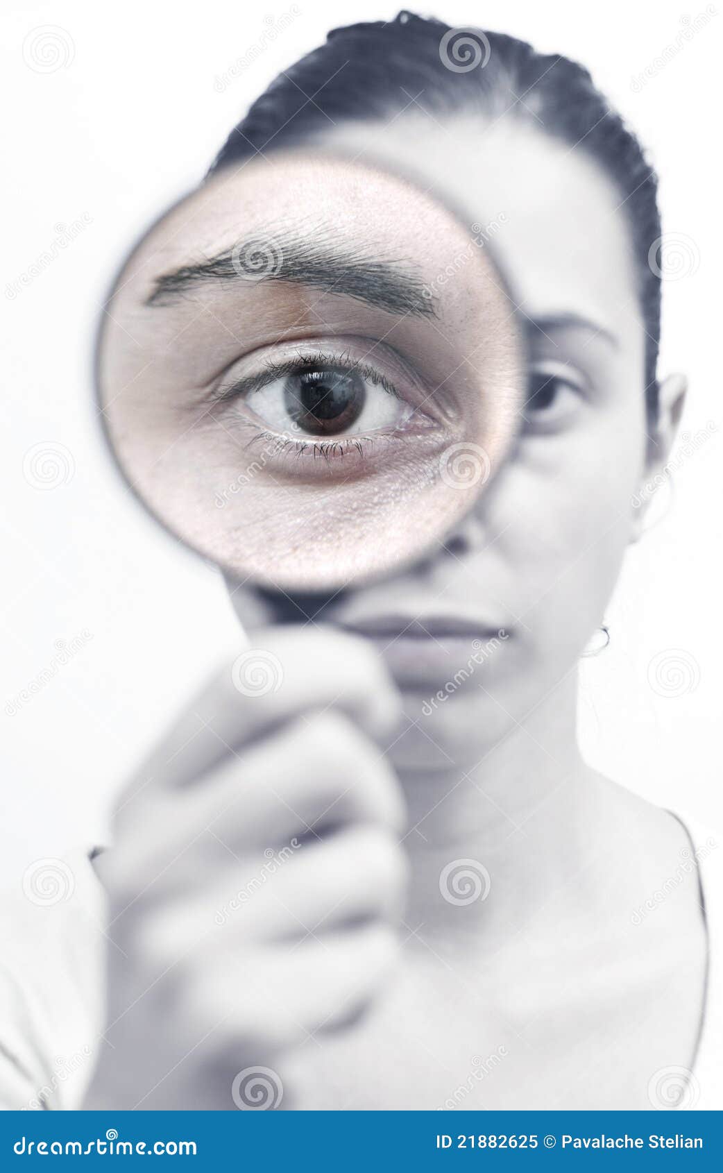 Research with a Magnifying Glass Stock Image - Image of examination ...