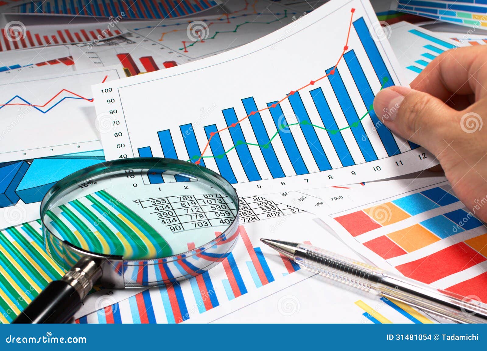 Research many graphs. stock photo. Image of concept, graph - 31481054