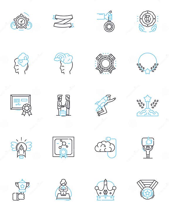 Research Methodology Linear Icons Set. Sampling, Survey, Quantitative ...