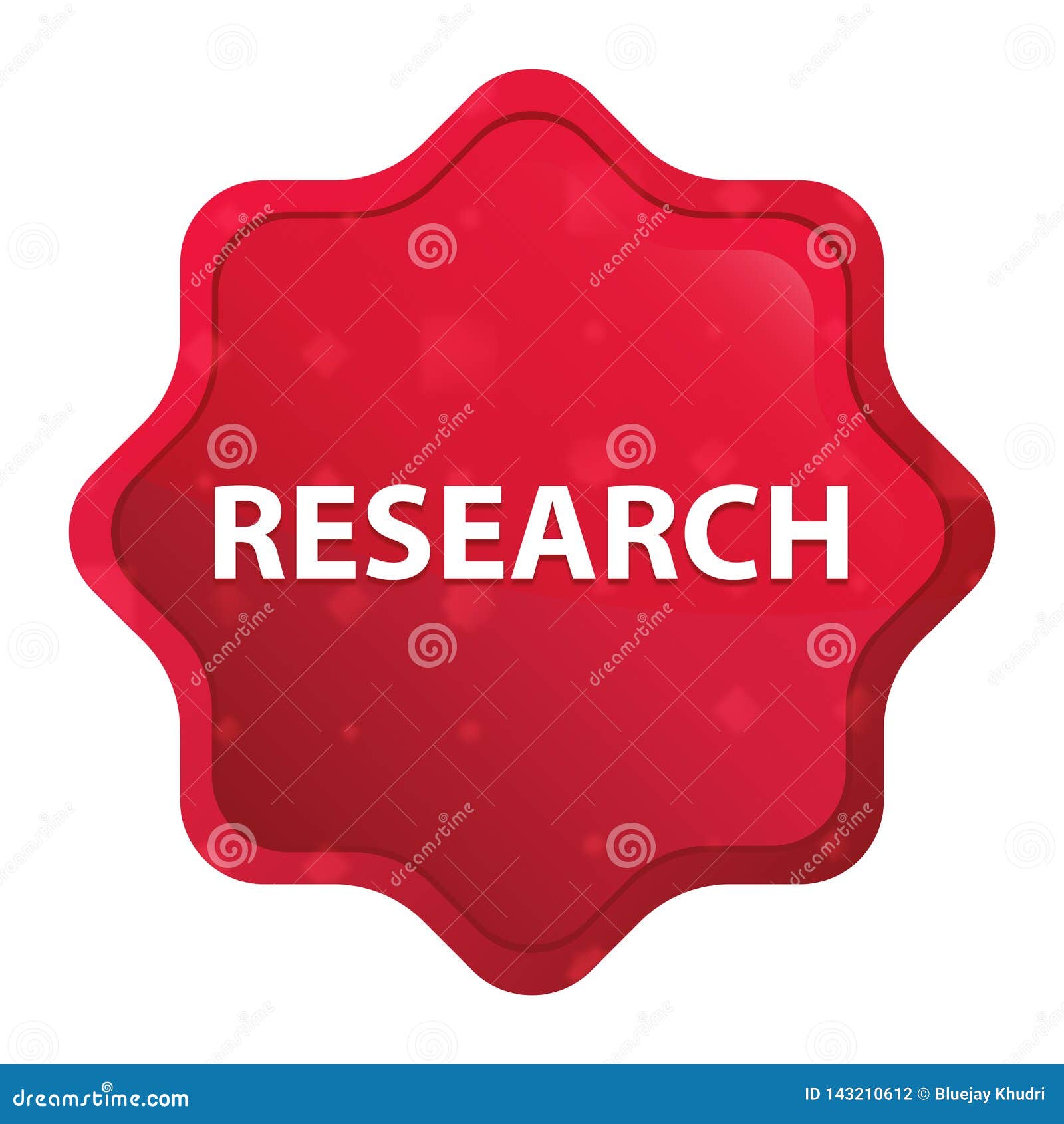 Research Misty Rose Red Starburst Sticker Button Stock Illustration ...