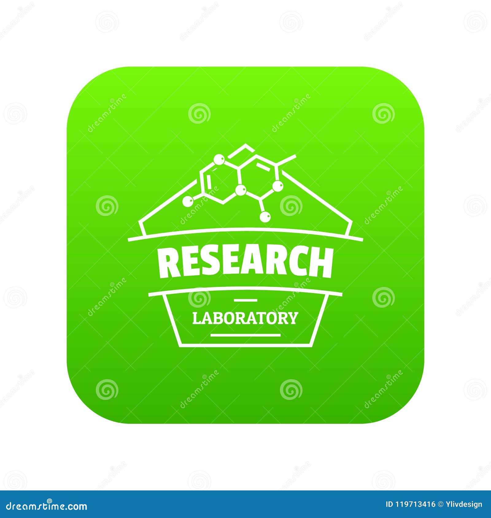 Research Molecular Icon Green Vector Stock Vector - Illustration of ...