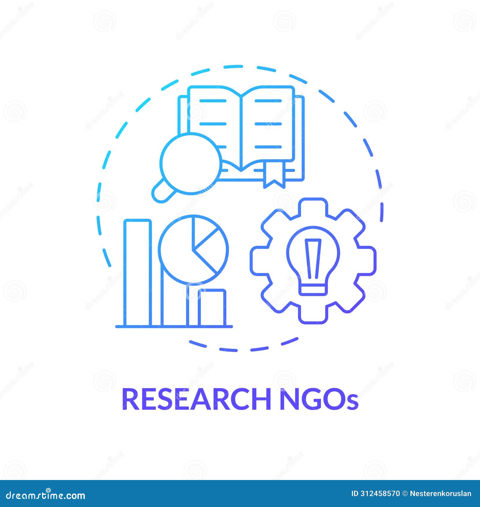 Research NGOs Blue Gradient Concept Icon Stock Vector - Illustration of ...