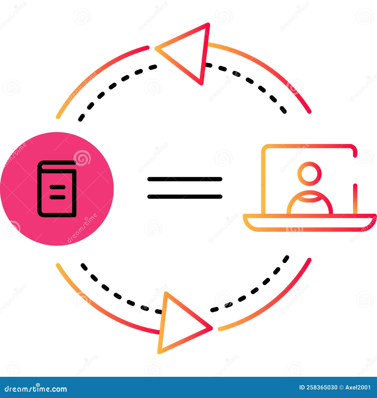 Research Online Icon Book Versus Internet Vector Stock Vector ...