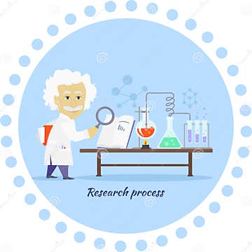 Research Process Icon Flat Design Stock Vector - Illustration of design ...
